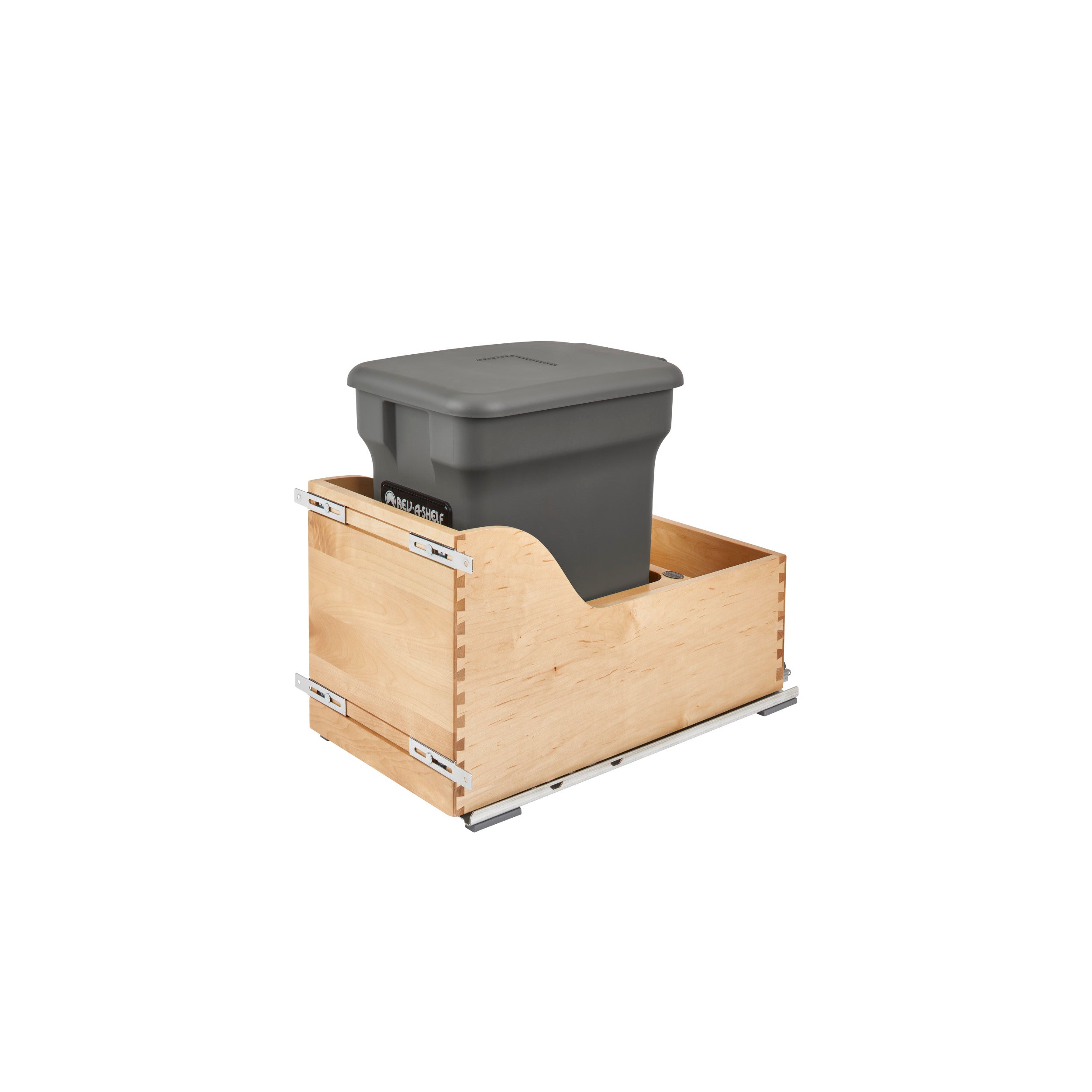 Rev-A-Shelf / 4WCSC-CKOG-1 / Wood Pullout Compost Container w/ Soft-Cl ...